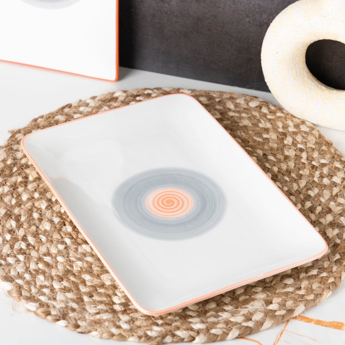 Rainbow Collection Corner Platter - Grey and Pink - 12 in – Aardea